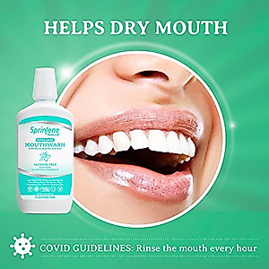 Sprinjene Fluoride Free Mouthwash Alcohol Free for Fresh Breath, Gum Health, Dry Mouth & Whitening Teeth with Black Seed Oil & Zinc - SLS Free, Toxic Free Vegan, Gluten Free, Kosher, Halal (Natural)