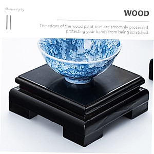 Zerodeko square base potted plant riser stand pedestal stand offering table plant stand indoor flower display fish tank stand plant shelf plant rack wooden succulent plants buddha statue