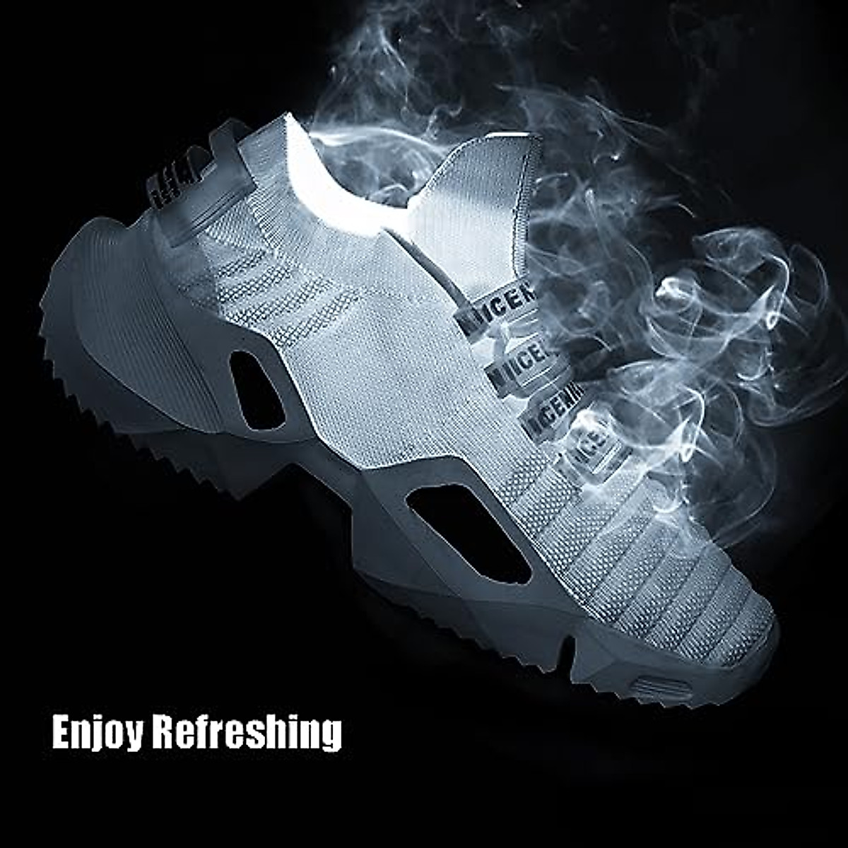 Men's Knit Lace Up Casual Sneakers Running Shoes,Fashion Breathable Mesh Slip On Platform Non-Slip Athletic Walking Shoes Outdoors Gym Training Shoes (Red,11.5)