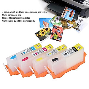 Fafeicy 4PCS Ink Cartridge,Permanent Chip Replacement Refill Ink Cartridge PP for Office (HP 903)