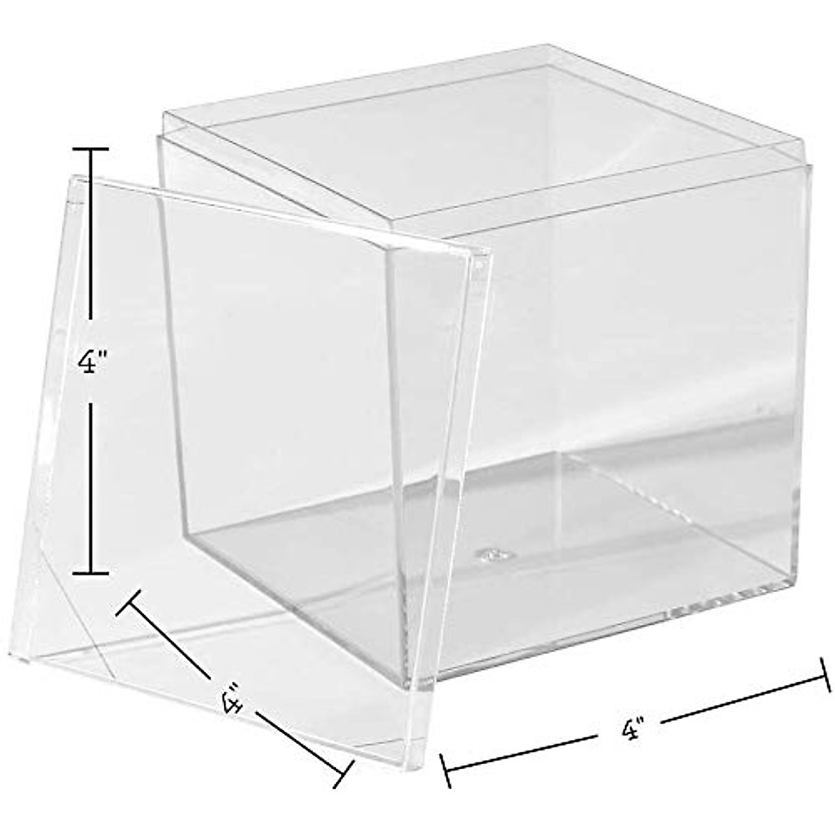 Hammont Clear Acrylic Boxes - 2 Pack - 4''x4''x4'' - Small Cube Lucite Boxes for Gifts, Weddings, Party Favors, Treats, Candies & Accessories, Plastic Storage Boxes