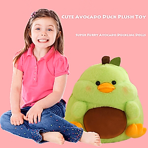 ELAINREN Avocado Duck Plush Toy Chubby Avocado Stuffed Duck Pillow, Food Duckling Plush Dolls/15.7''