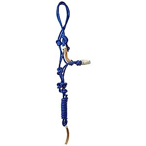 Basic Rawhide Poly Rope Halter w/Lead Blue