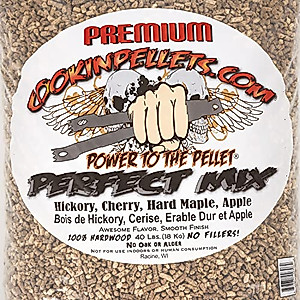CookinPellets Black Cherry Smoker Smoking Hardwood Wood Pellets, 40 Pound Bag Bundle with CookinPellets 40 Lb Perfect Mix Hickory, Cherry, Hard Maple, Apple Wood Pellets