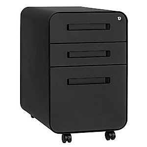 Laura Davidson Furniture Stockpile 3-Drawer File Cabinet, Commercial-Grade (Black)