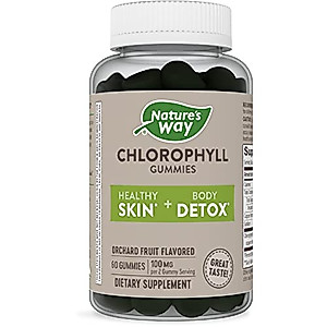 Nature’s Way Chlorophyll Gummies, Healthy Skin and Body Detox*, Orchard Fruit Flavored, 60 Gummies