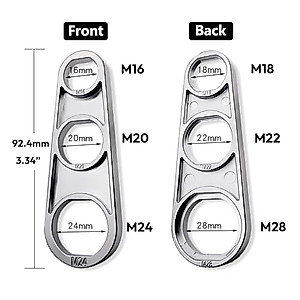 Saipe 2pcs Faucet Aerator Removal Wrench Tool, Multi-Use Faucet Aerator Key 6 Sizes 16/18/20/22/24/28mm Sink Aerator Wrenches for Kitchen Bathroom Faucet Parts