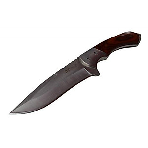 9" M-TECH TACTICAL Hunting Survival FULL TANG FIXED BLADE KNIFE Wood w/ SHEATH