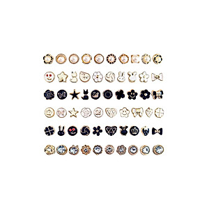 Charms for Socks 120pcs Random Pearl Brooch Buttons Rhinestone Brooch Pins Button Covers for Women Junk Sock Jewelry Charms Pins for Shoes Sneakers Sambas Shirt Hat Clothing Decorative Safety Button