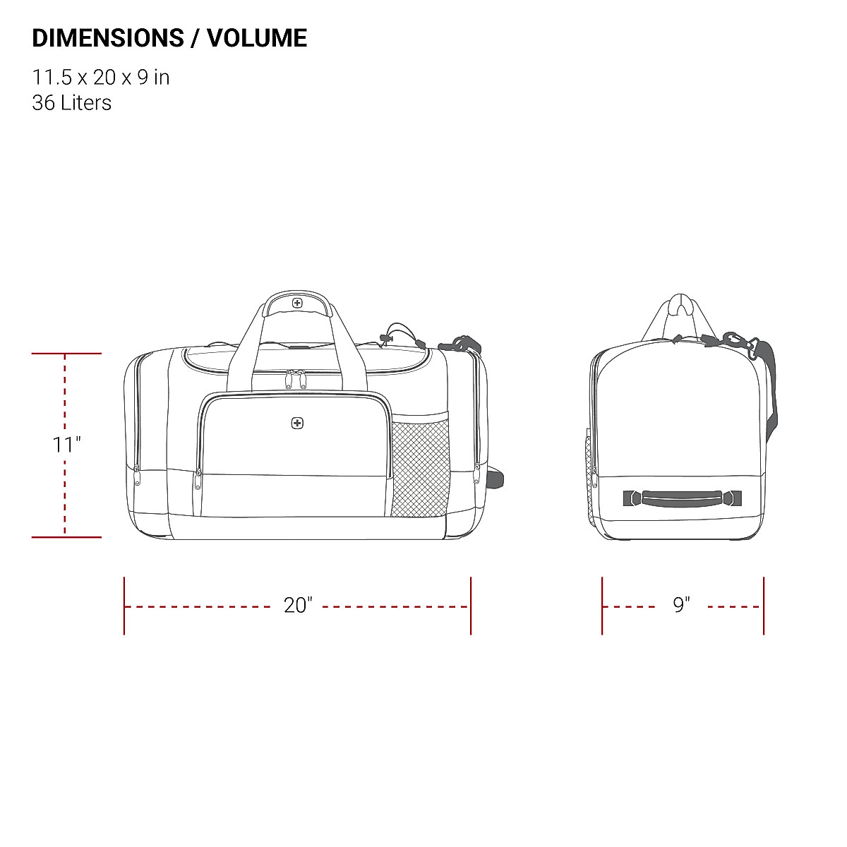 SwissGear Apex Travel Duffle Bags, Black Dobby, 28-Inch