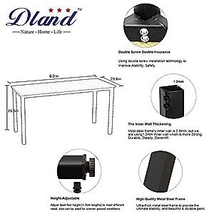 DlandHome 63 inches X-Large Computer Desk, Composite Wood Board School Desk, Decent and Steady Home Office Desk/Workstation/Table, BS1-160WW, White and White Legs, 1 Pack