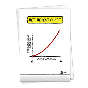NobleWorks - Funny Retirement Card with Envelope, Colorful Retiree Congrats Greeting - Retirement Chart C3257RTG