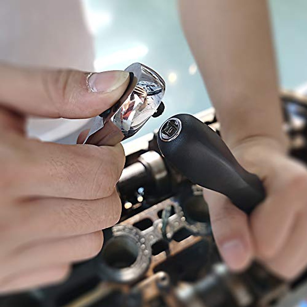 1/4" Drive Spinner Handle - 1/4" Socket Driver Handle Standard with internal 1/4" Female End Attachment Extension （150MM）