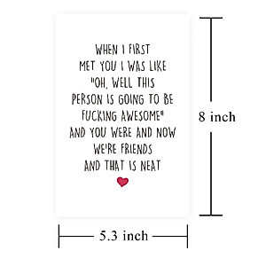 Funny and Sarcastic Friendship Card, Best Friend Birthday Card for Bestie, Sweet Unique Bday Card