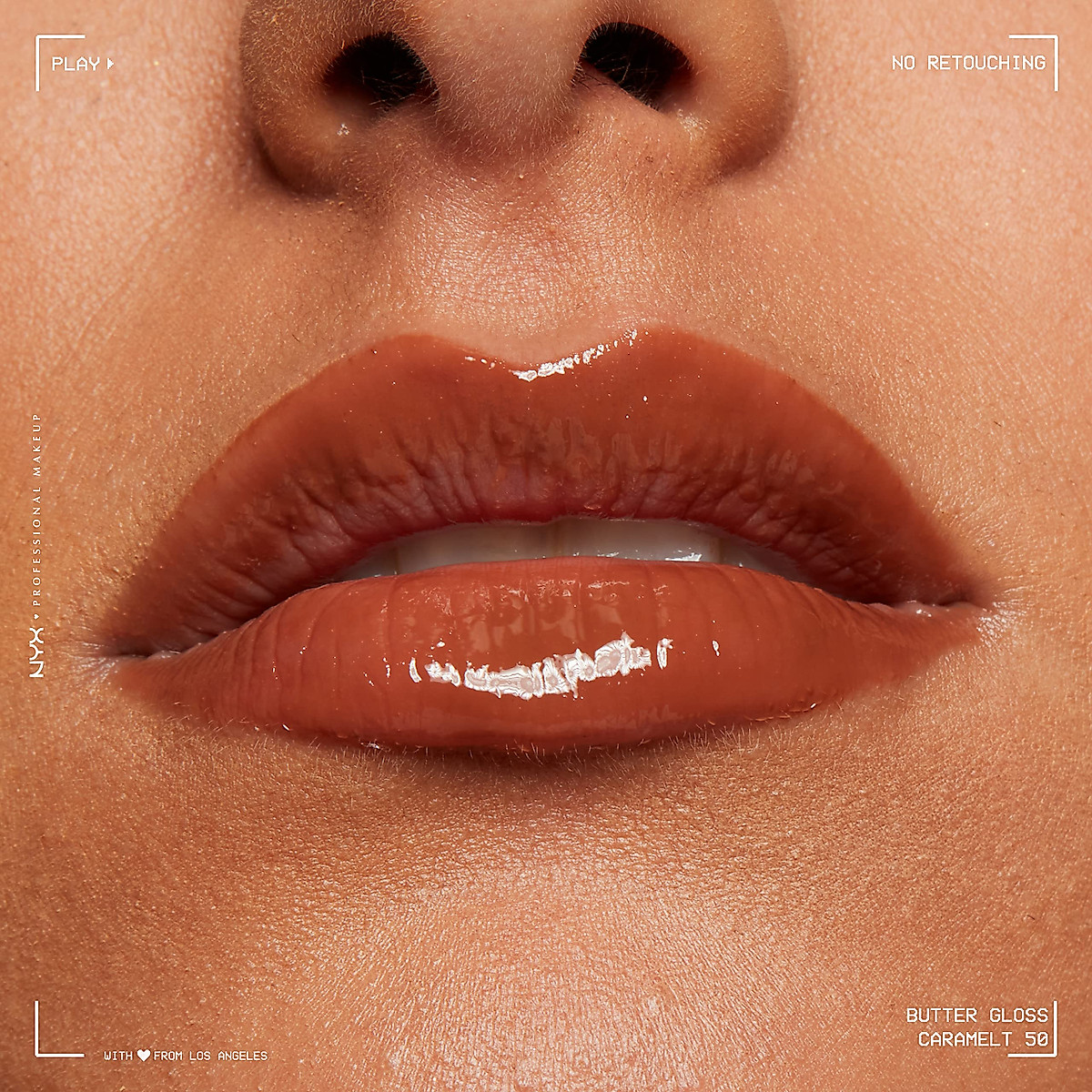 NYX PROFESSIONAL MAKEUP Butter Gloss Brown Sugar, Non-Sticky Lip Gloss - Caramelt (Medium Brown)