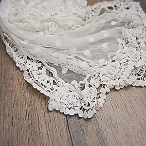 Zeroest Baby Photography Props Blanket Newborn Photo Shoot Outfits Infant Photos Lace Wrap (Snow White)