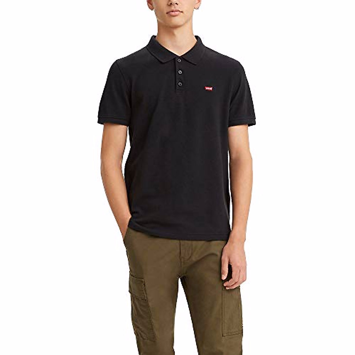 Levi's Men's Housemark Polo, Mineral Black, X-Large