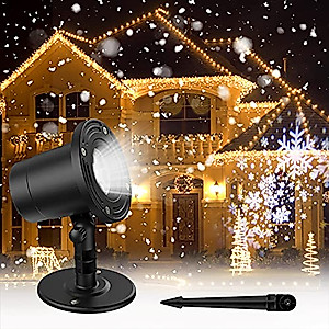 gaiatop Christmas Projector Lights Outdoor, Highlight Led Snowflake Lights Projector, Waterproof Landscape Christmas Decorations Lighting for Xmas Home Party Wedding Garden Patio