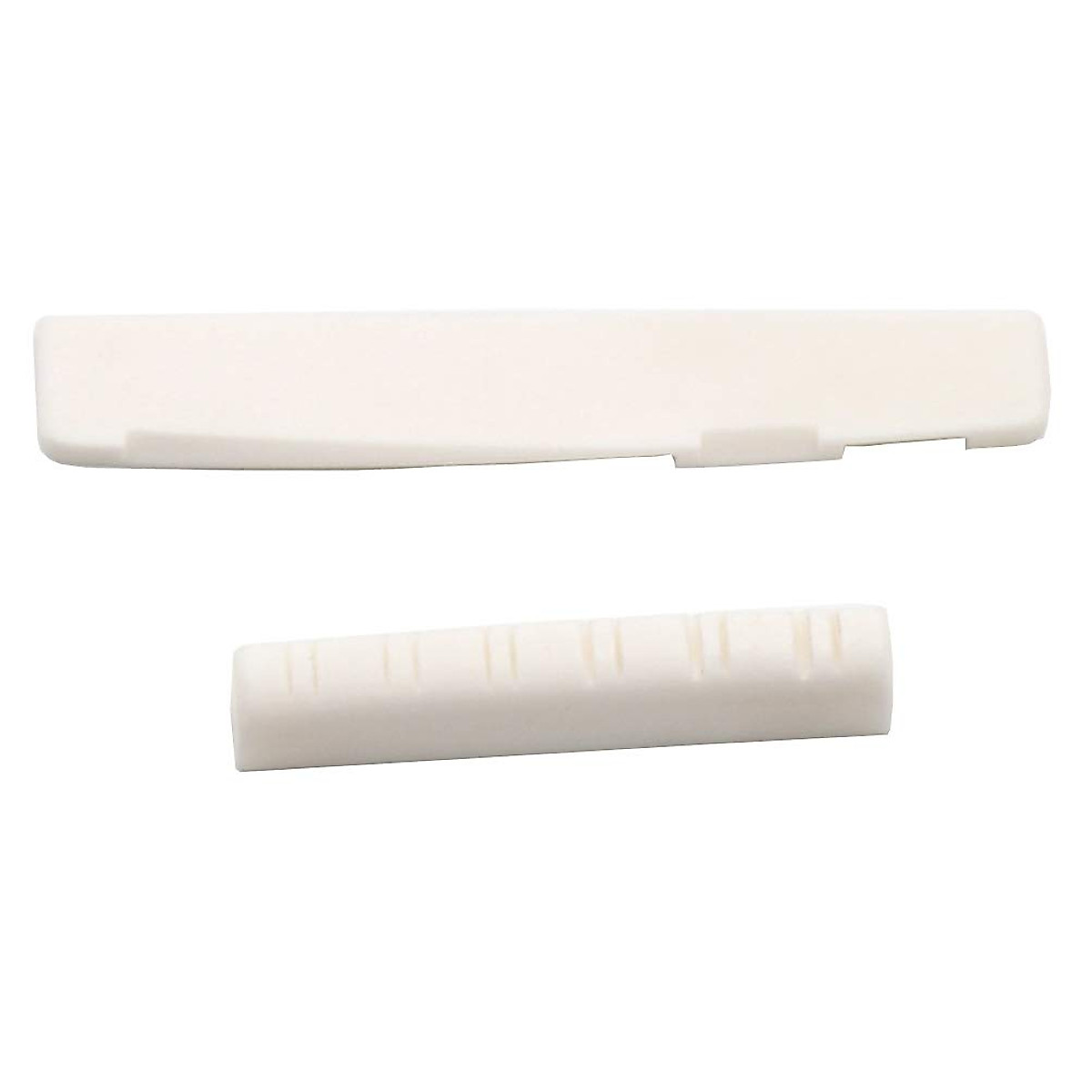DISENS 12 String Guitar Saddle and Nut Slotted Real Bone Neck Nuts, Acoustic Guitar Bridge Parts Replacement & Accessories