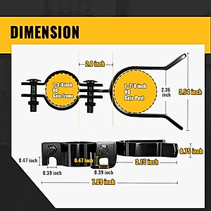 VIVIDA Chain Link Gate Latch 1-3/8" x 1-7/8", Black Gate Fork Latch for Outdoor Fence, Black Powder Coated, Chain Link Fence Parts, 2 PCS