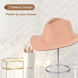 uxcell Metal Hat Display Stand 2 Pack Tabletop Hat and Wig Rack Holder Freestanding for Baseball Cap, Fedora Hat, Cowboy Hat - Silver, 12 Inch