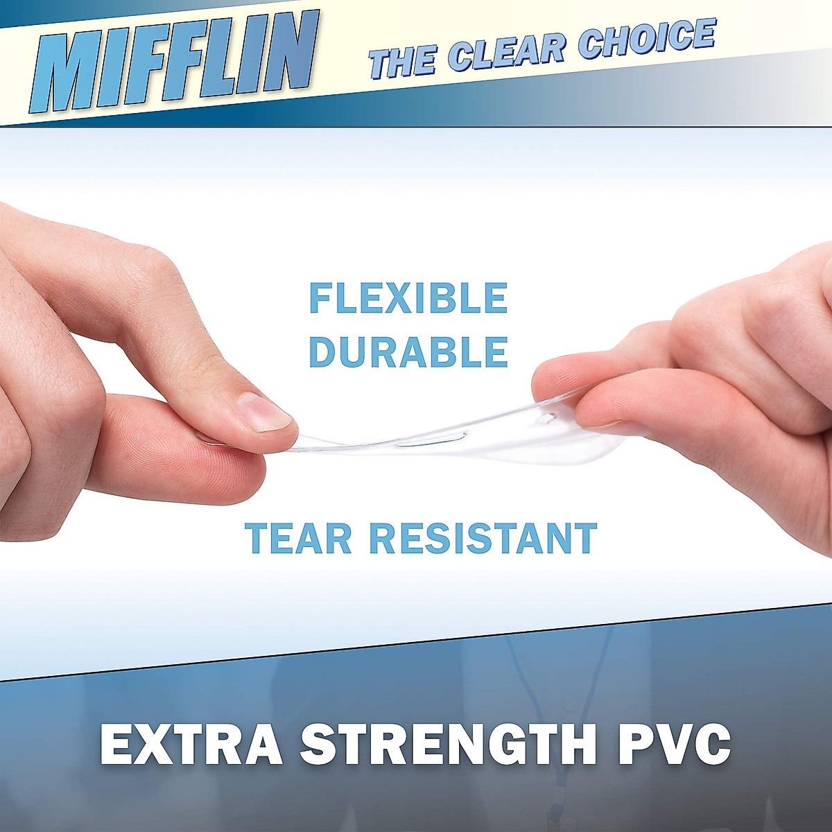 Mifflin-USA Plastic Waterproof ID Badge Holders (Clear, 2.25x3.5 Inch, 10 Pack), Vertical Hanging Name Card Holder with Zipper, Resealable Bulk Nametag Holders