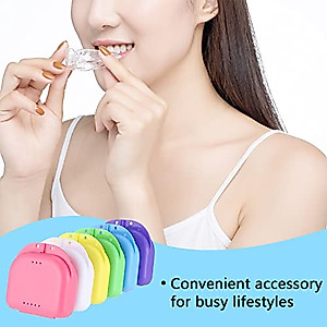 2 PCS Orthodontic Retainer Case,Retainer Case,Denture Case with Ventilation Holes for Mouth Guard and Floss (Purple)