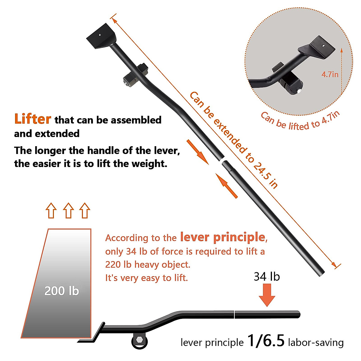 ONEON Furniture Movers with Wheels & Lifter Set, 360° Rotation Wheels Furniture Mover Dolly, 880 Lbs Capacity, for Moving Heavy Furniture, Refrigerator, Sofa, Cabinet