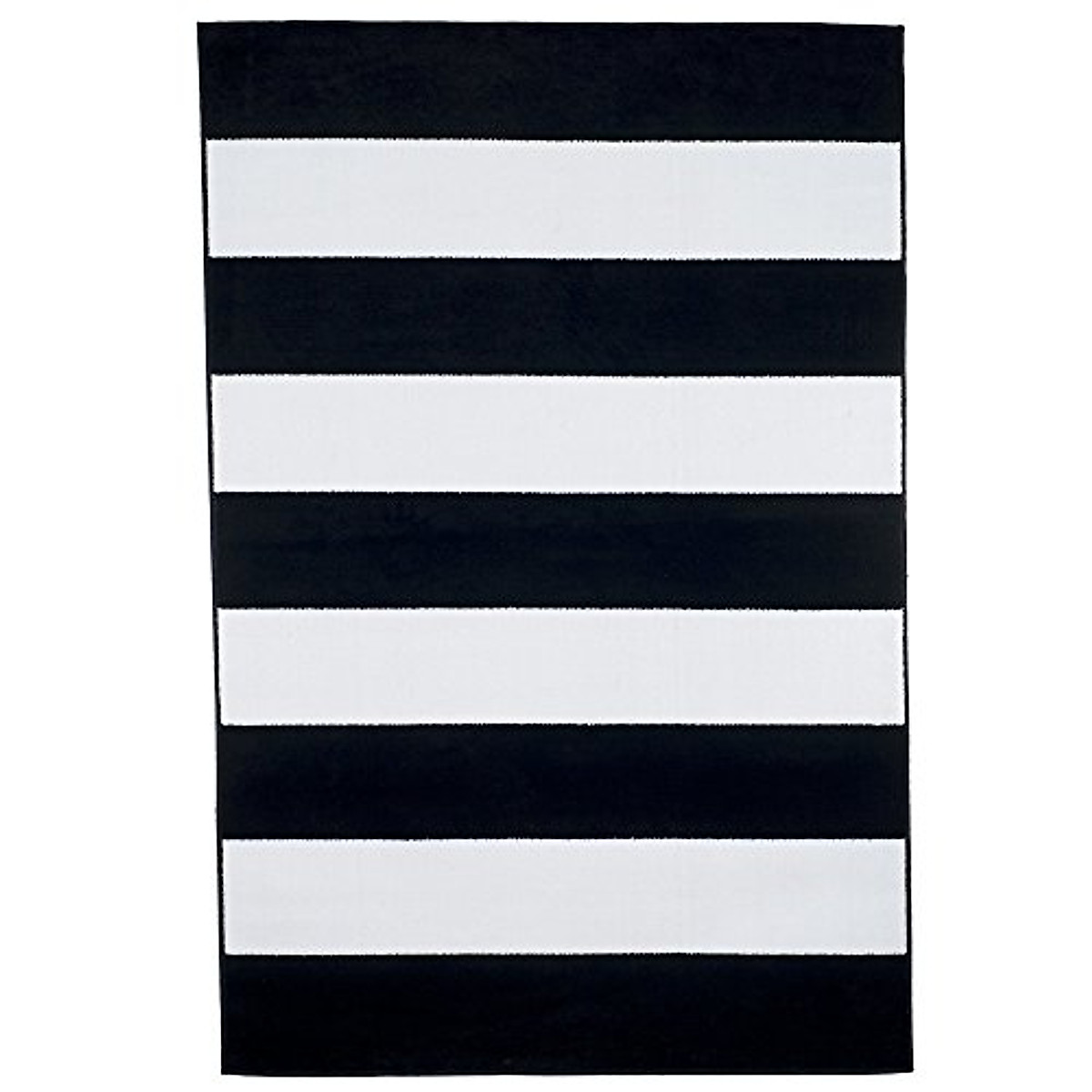 Lavish Home Breton Stripe Area Rug, 5' by 7'7", Black/White