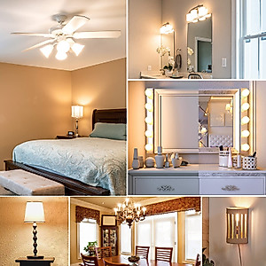 6 Pack G16.5 LED Ceiling Fan Light Bulbs, Dimmable LED Candelabra Bulb 4.5W Equivalent to 60W 500LM, E12 Chandelier LED Globe Bulbs for Chandelier,Vanity and Ceiling Fan Light Bulbs Milky Glass 2700K