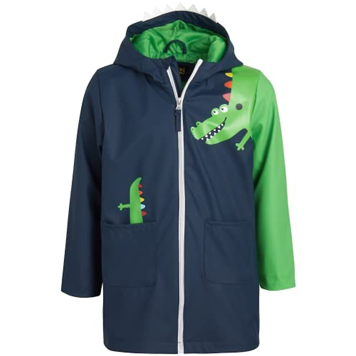 iXtreme Boys’ Raincoat - Waterproof Slicker Shell Windbreaker Rain Jacket (Toddler/Boy), Size 7, Navy Baby Alligator