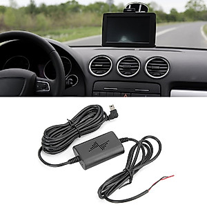 Car Parking Monitoring Line,Dash Cam Hardwire Kit 12V,24V to 5V 2.5A Left Angle Mini USB Step Down Line for Parking Monitoring