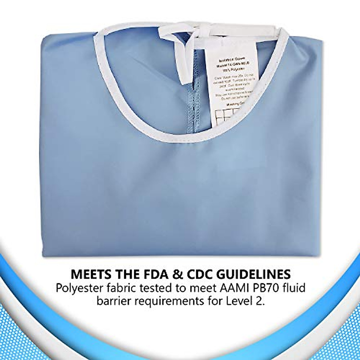 NYOrtho Non-Surgical Reusable Washable protective Isolation Gown Level 2 (1 pack)