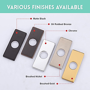 6 Inch Faucet Deck Plate, Brushed Gold Escutcheon Faucet Plate for Bathroom Sink 1 Hole or 3 Hole 4 Inch Centerset Basin Sink Hole Cover, Stainless Steel Faucet Hole Cover