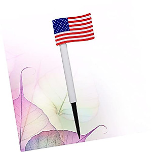 NOLITOY 2pcs Garden Night Lights Backyard Flag US Solar Decor for Patriots Patriotic Pin Patio Day Gift Lamp Supplies Accent Stake Outdoor Lawn Veteran Cemetery Spotlights