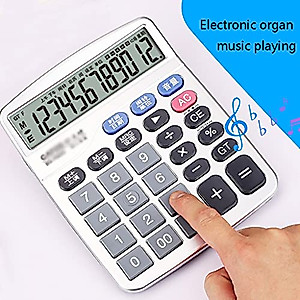 Voice Scientific Calculator,12-Digit Large Keys with Electronic Piano Playing Function Calculator,Suitable Financial Accounting Calculators
