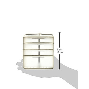 madesmart Portable Swivel Case, 4 Levels of Storage, Soft-Grip Lining, BPA Free, White