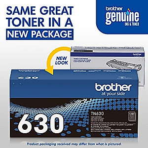 Brother Genuine Standard Yield Toner Cartridge, TN630, Replacement Black Toner, Page Yield Up To 1,200 Pages, Amazon Dash Replenishment Cartridge