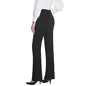 Tapata Women's Bootcut Dress Pants 28"/30"/32"/34" Work Pants with Pockets Stretchy Slacks Business Casual Pants Tall/Long/Petite/Regular, 30" Black, XL