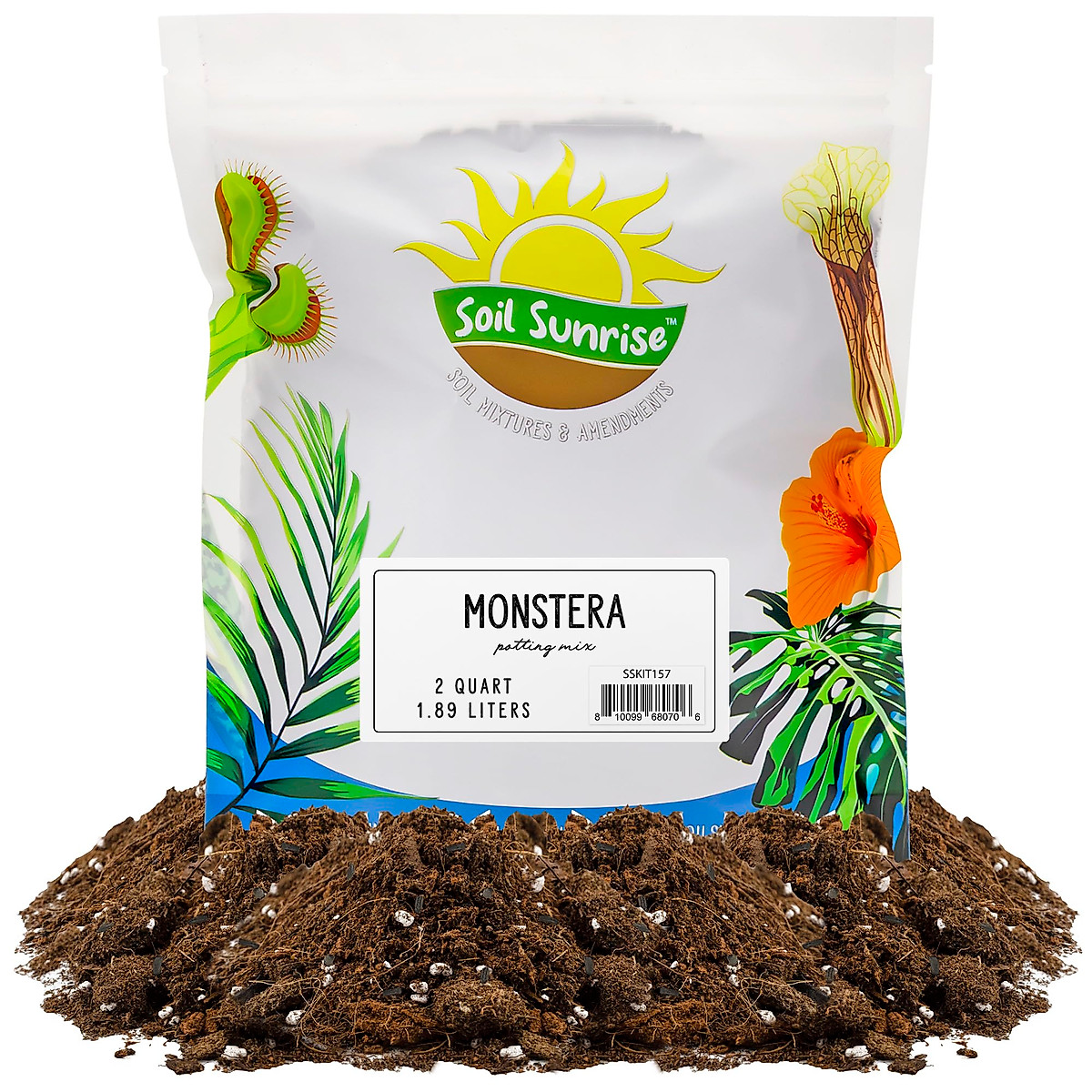 Monstera Houseplant Potting Soil Mix (2 Quarts), Custom Blend for Growing and Repotting