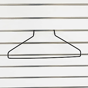 Front Facing Slatwall Hanger for Junior Size Clothing or Scarves and Belts (Quantity 2) (Black, 2)