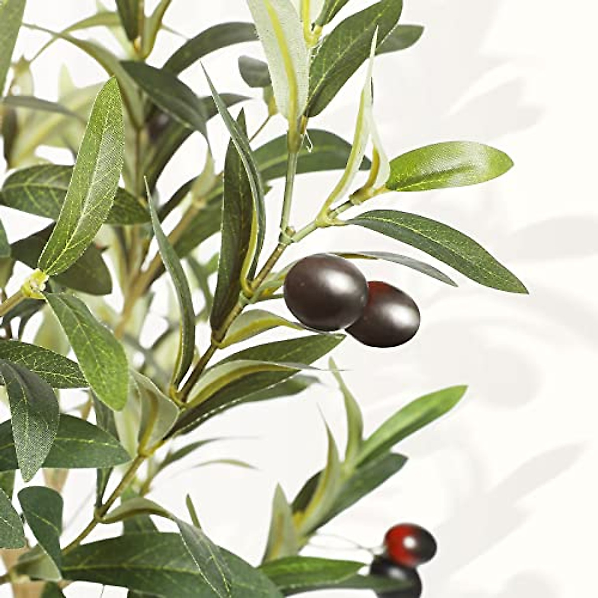 LYERSE Olive Tree 4ft(48") Fake Potted Olive Tree with Planter, Large Faux Olive Branches and Fruits Artificial Tree for Home Office Decor Indoor