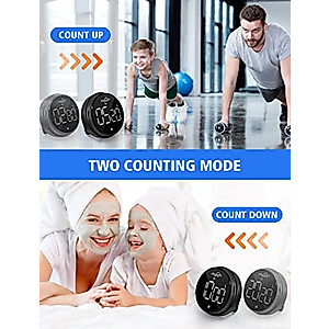 Revolutionary Digital Kitchen Timer: Large LED Display, 3 Volume Levels, Magnetic & Portable - Ideal for Cooking, Teaching, Fitness, & More!(Black)