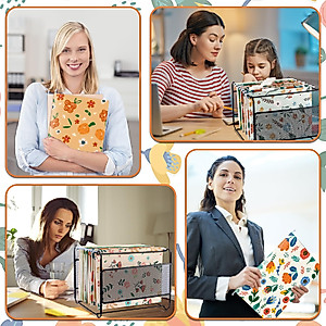 Qeeenar Decorative Floral File Folders, Letter Size, 12 Pieces, with Removable Labels and Adjustable Tabs