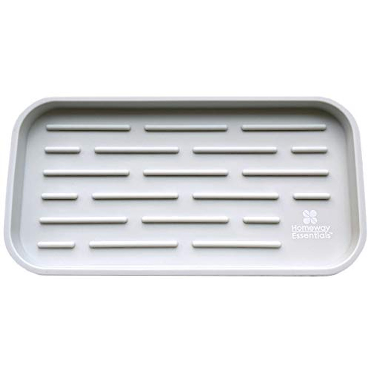 Sponge Holder Tray - Kitchen Sink Organizer - For Sponges, Soap Dispenser, Scrubber, Dishwashing Brush Holder - Multipurpose Use Tray (Light Grey)