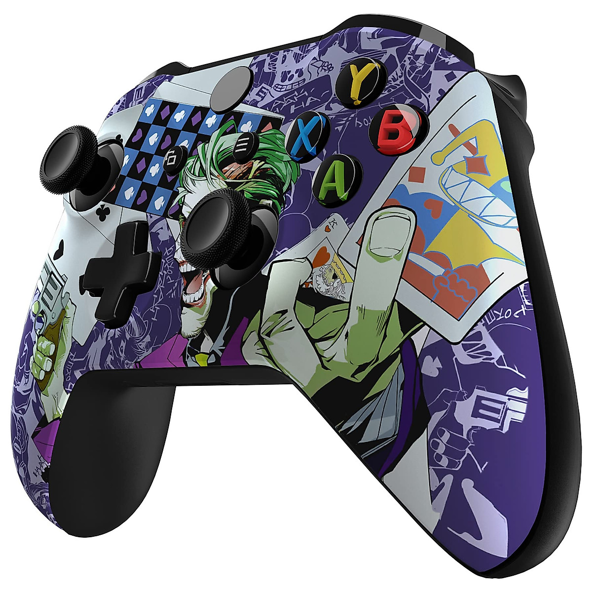 eXtremeRate Clown Cards Patterned Front Housing Shell Case for Xbox One S/X Controller, Soft Touch Faceplate Cover Replacement Kit for Xbox One S/X Controller (Model 1708) - Controller NOT Included