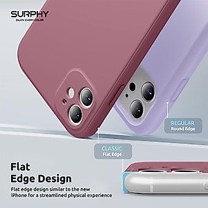 SURPHY Design for iPhone 11 Case with Camera Protection, Straight Edge Slim Design, Liquid Silicone Phone Case for iPhone 11 6.1 inches, Lilac Purple