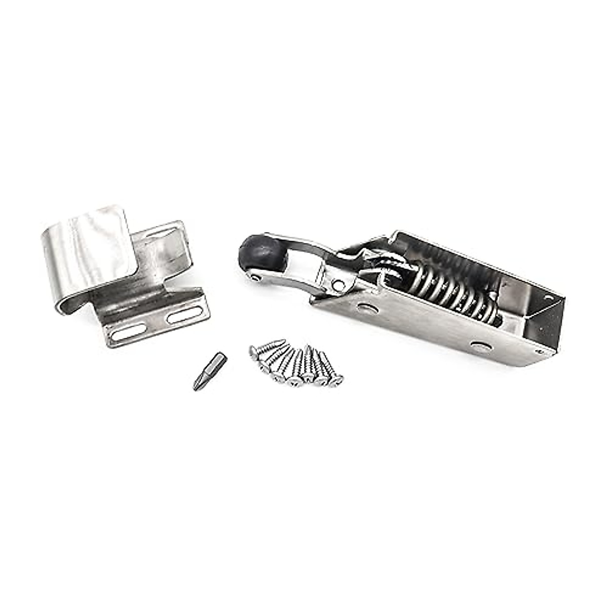 Kason 1095 Stainless Steel Closer with 1094 Adjustable Stainless Steel Wide Hook, Flush to 3/4" Offset and Hardware KIT