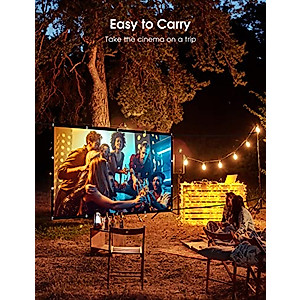 Projector Screen 120 inch, Osoeri 4K 16:9 HD Rear Front Projector Screen Anti-Crease Foldable Projection Screen Double-Sided Portable Outdoor Indoor Projector Screen for Movie Home Theater Yard Travel