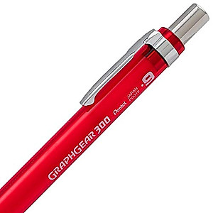 Pentel Arts GraphGear 300 Mechanical Pencil, (0.9mm) Thick line, 1-Pack, Red Barrel